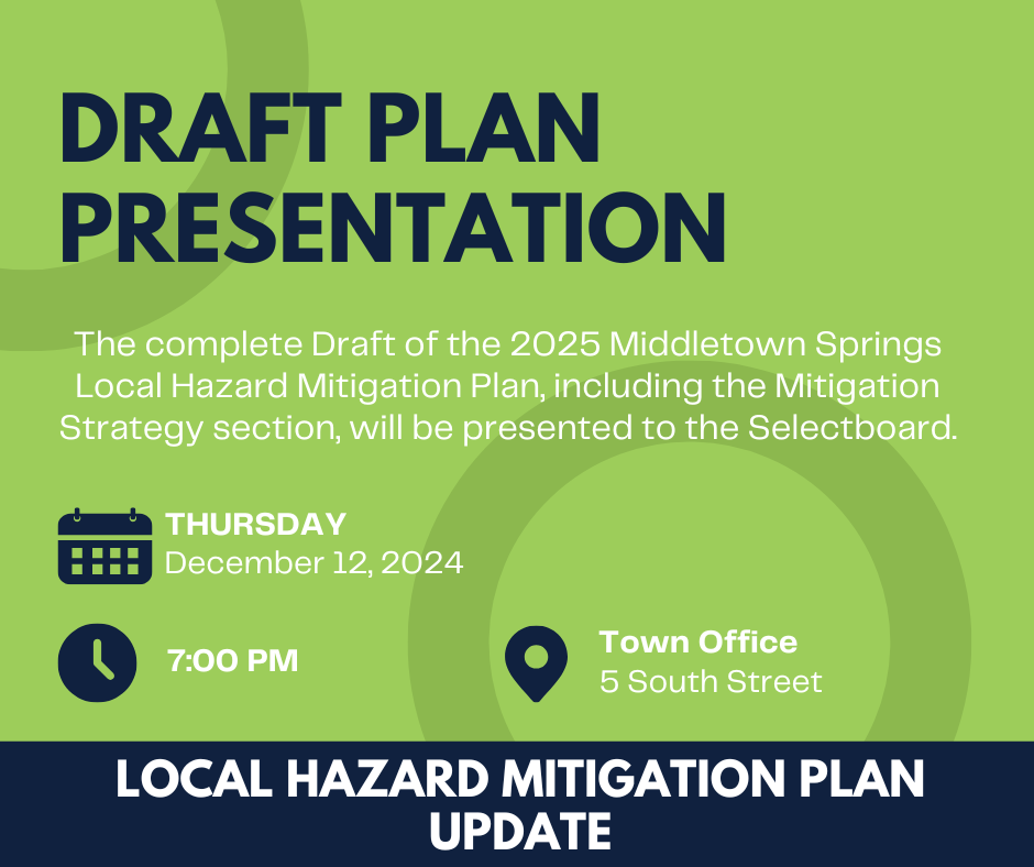 (December 12, 2024) Middletown Springs Local Hazard Mitigation Plan Public Presentation #2 ...