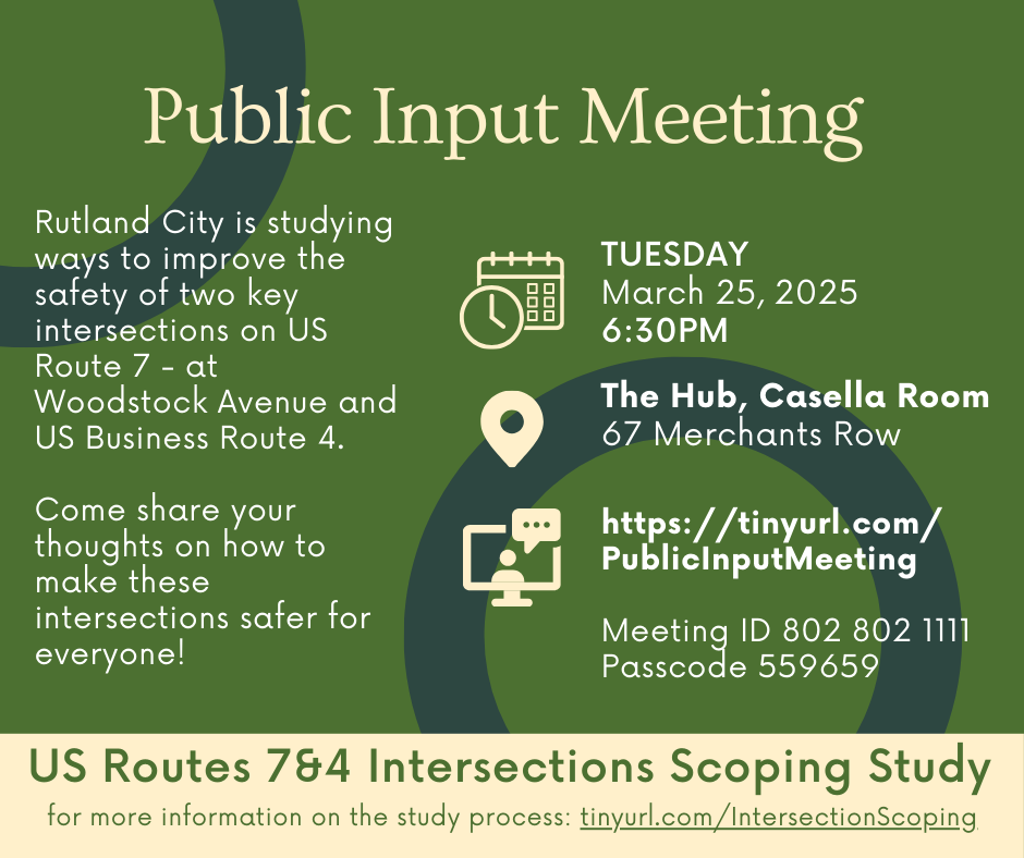 (Tuesday, March 25, 2025) Public Input Meeting - Rutland City US Routes ...